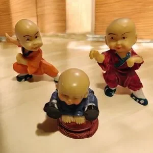 Vintage | Accents | Vintage Monk Figurines In Orange And Red Robes ...
